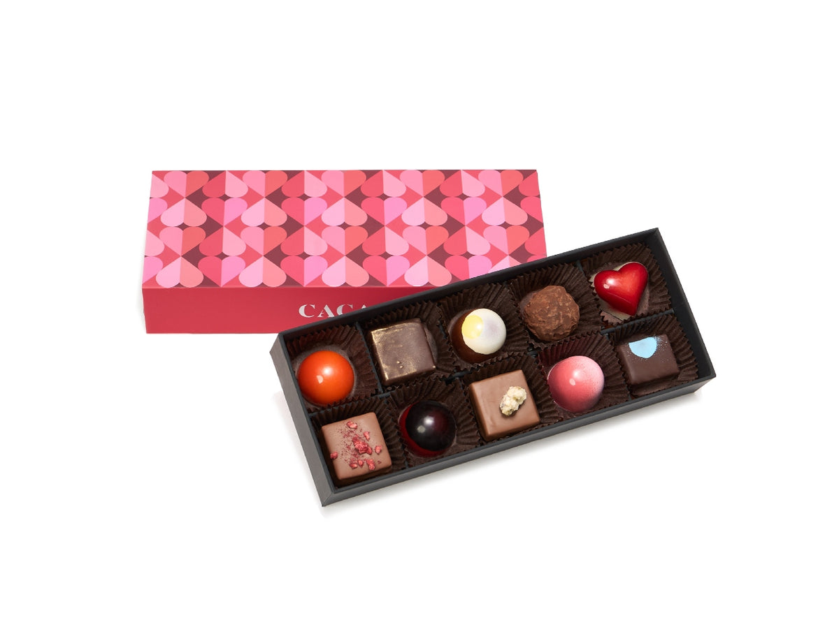10-Piece Valentine’s Assorted Chocolate Box | CACAO Handmade Chocolates ...