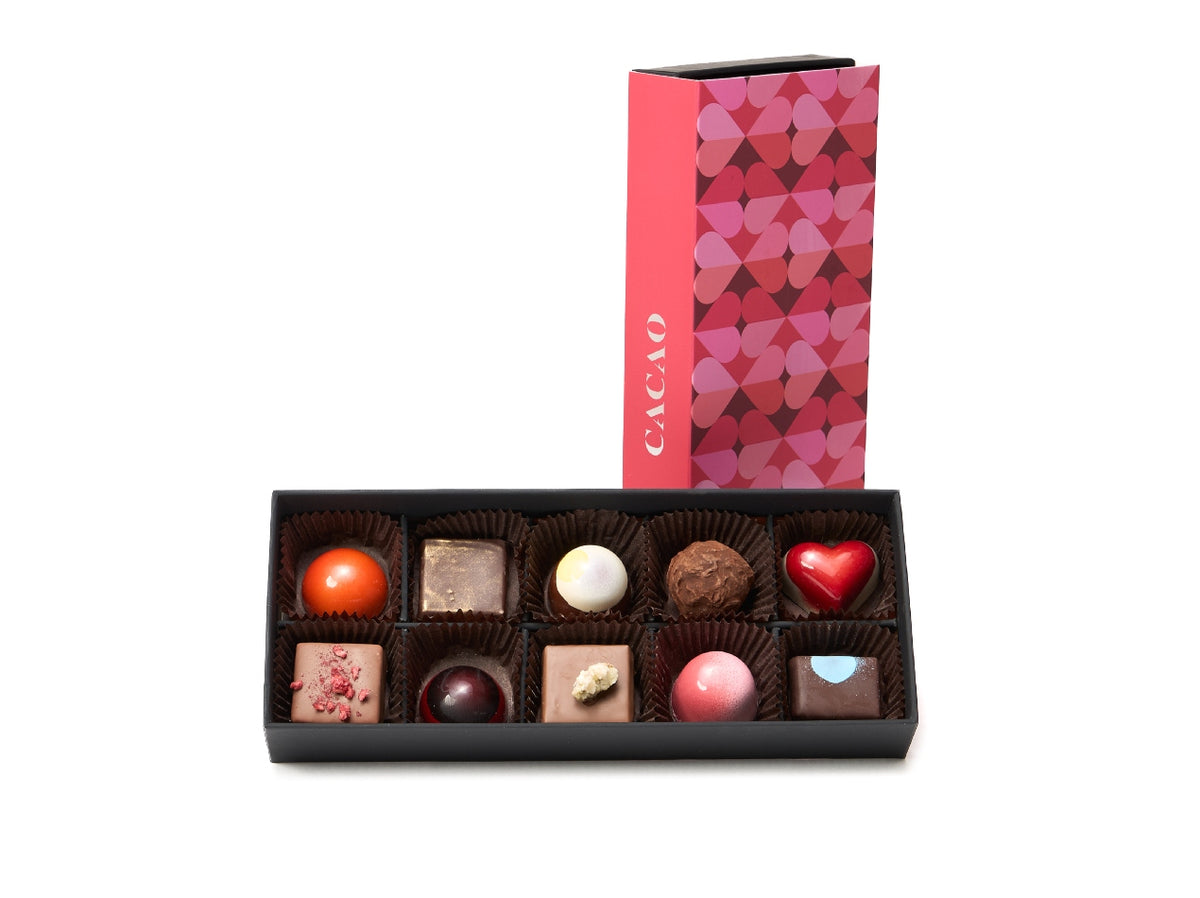 10-Piece Valentine’s Assorted Chocolate Box | CACAO Handmade Chocolates ...