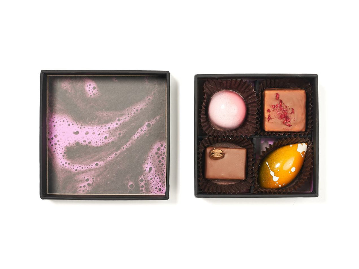 Luxury 4-Piece Chocolate Gift Box | Artisan Bonbons | CACAO Handmade ...