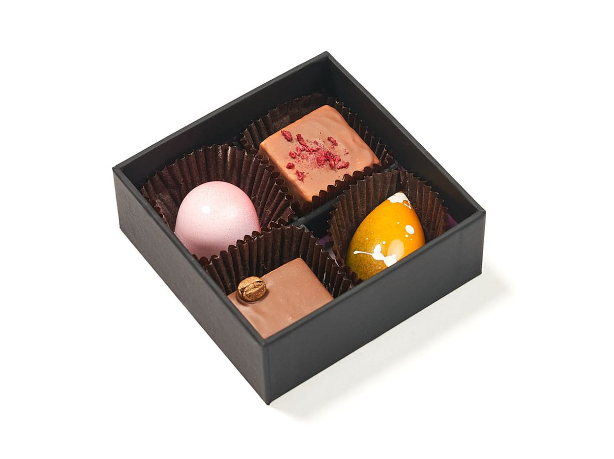 Luxury 4-Piece Chocolate Gift Box | Artisan Bonbons | CACAO Handmade ...