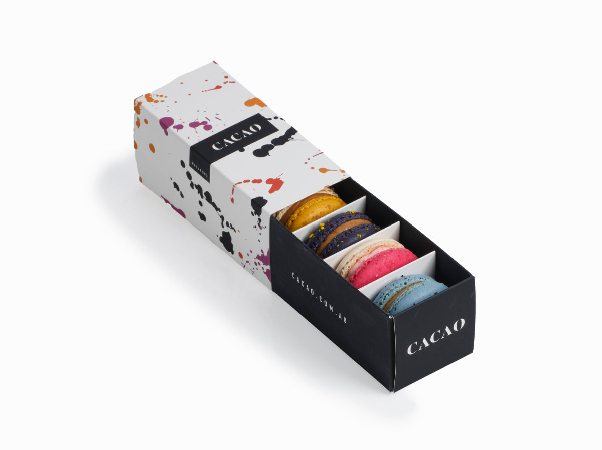 Macaron Box - 4 Piece | CACAO Handmade Chocolates & Macarons