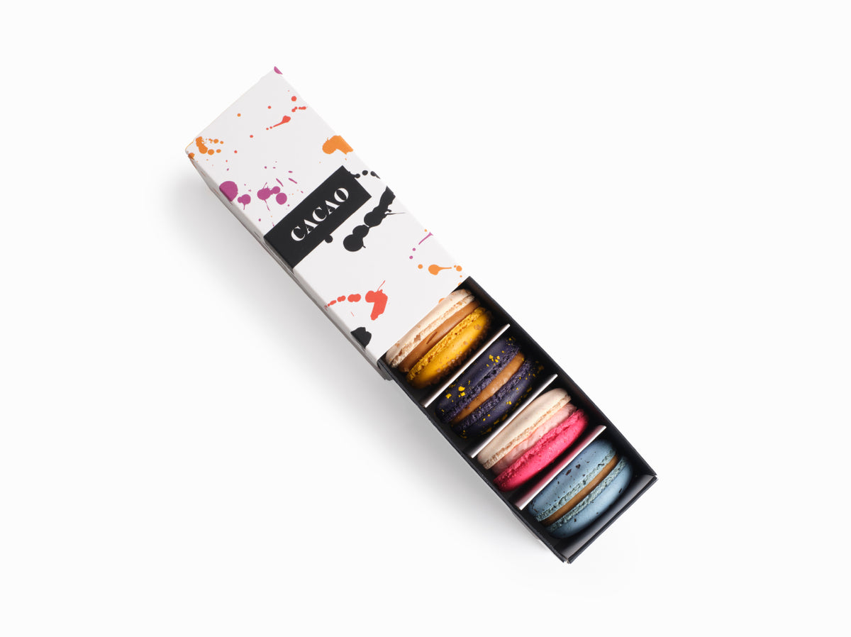 Macaron Box - 4 Piece | CACAO Handmade Chocolates & Macarons