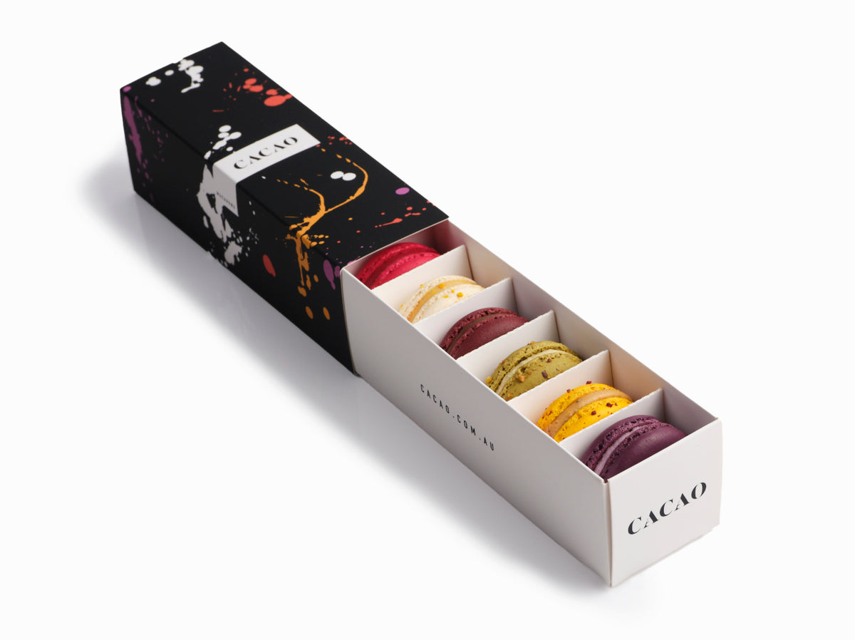Macarons 6 Piece Box | CACAO Handmade Chocolates & Macarons