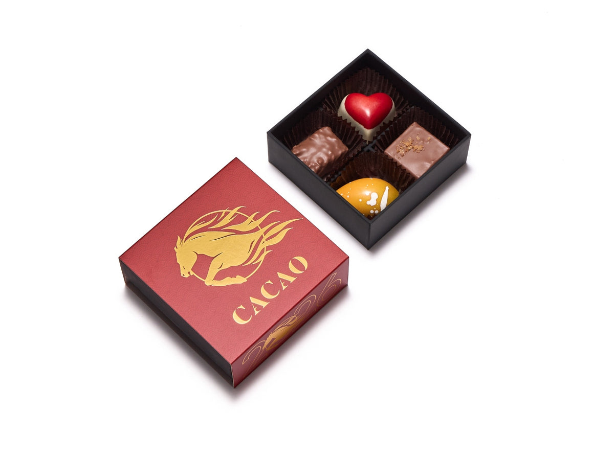 Lunar New Year 2026 Four-Piece Chocolate Gift Box | CACAO Handmade ...