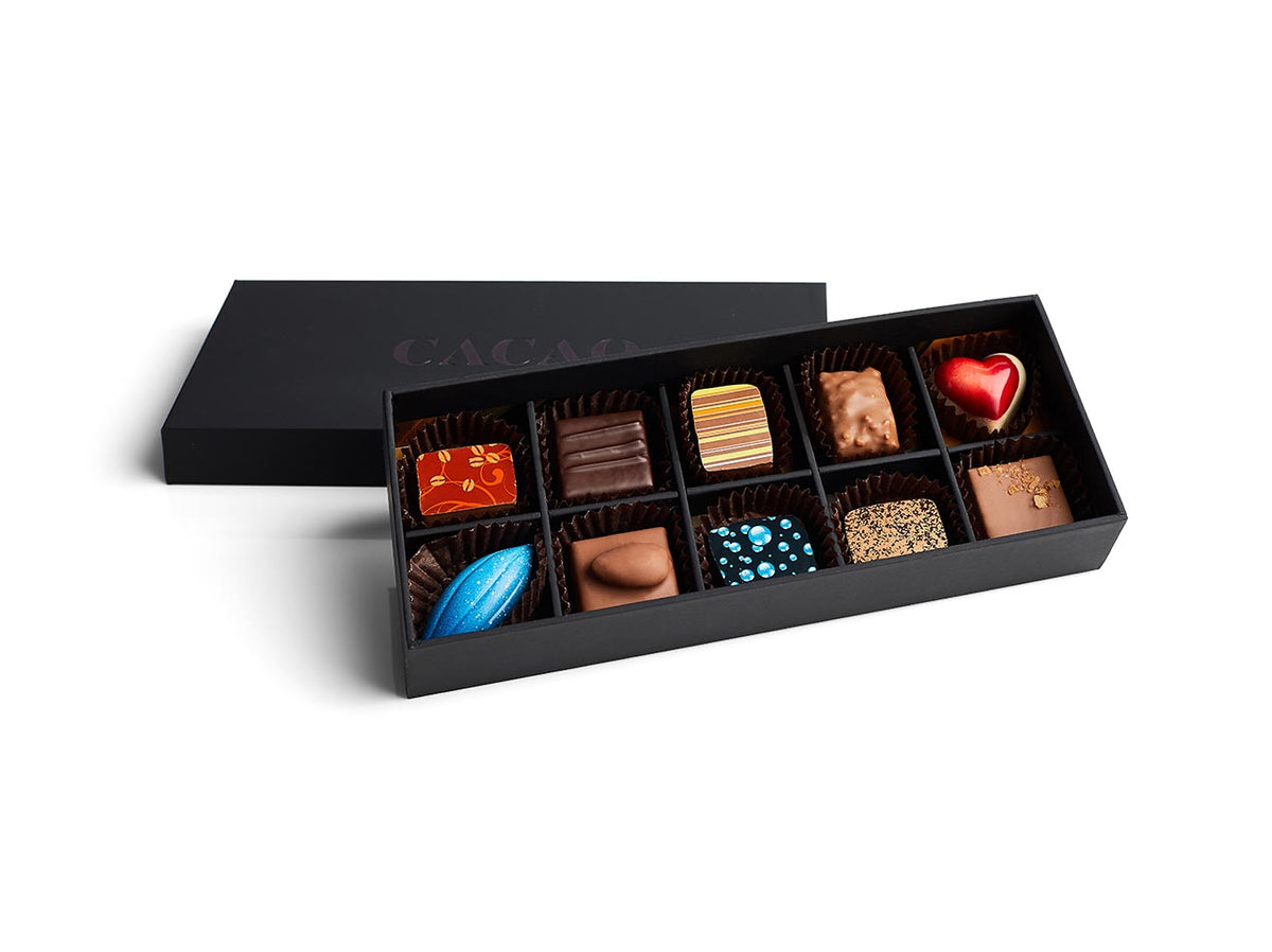 Signature 10 Piece Chocolate Box | CACAO Handmade Chocolates, Macarons ...