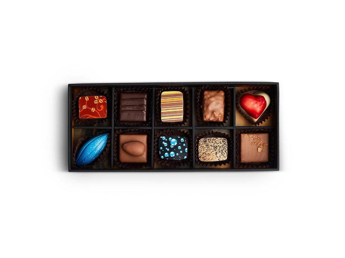 Signature 10 Piece Chocolate Box | CACAO Handmade Chocolates, Macarons ...