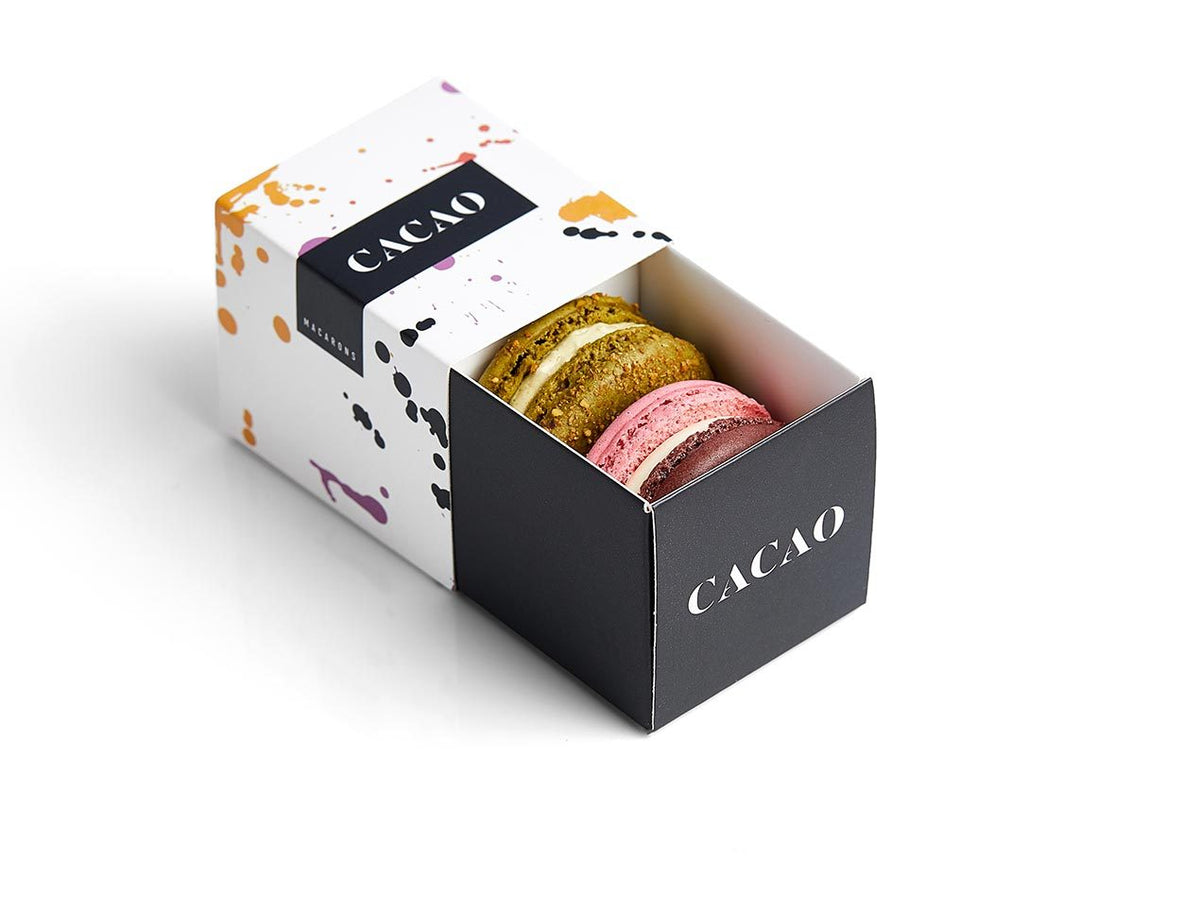 Macarons 2 Piece Box | CACAO Handmade Chocolates & Macarons